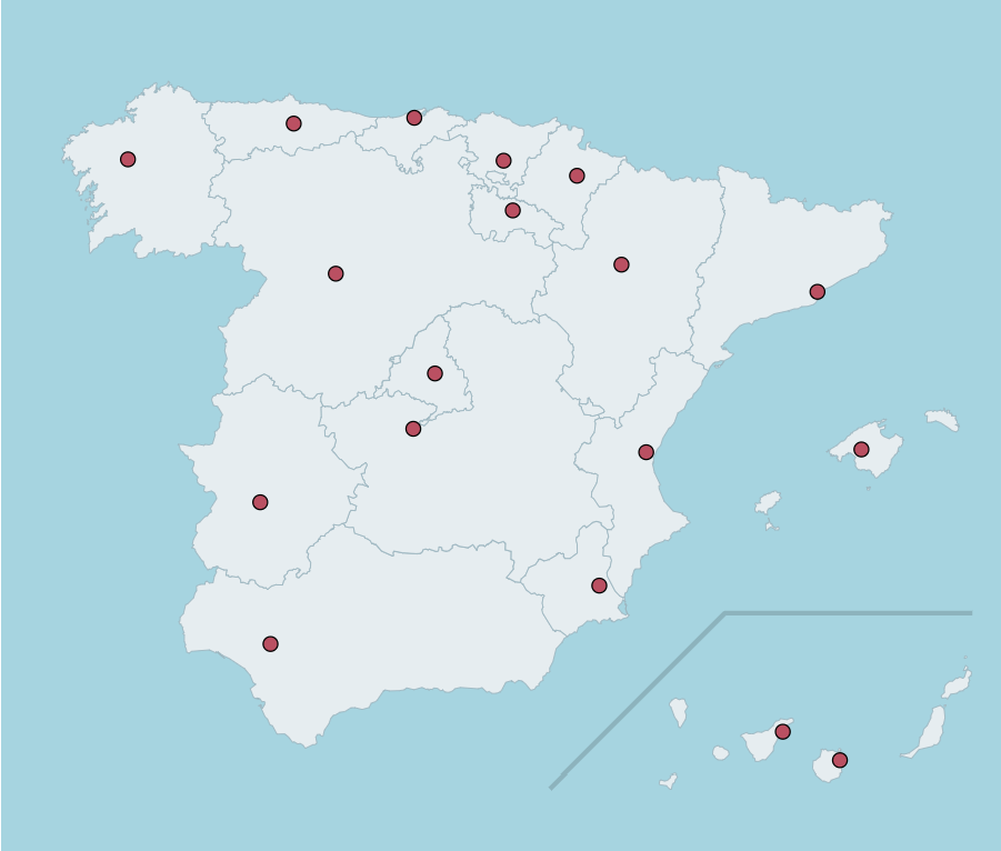 España: Capitales de las comunidades autónomas - Juego de mapas - Ekvis.com