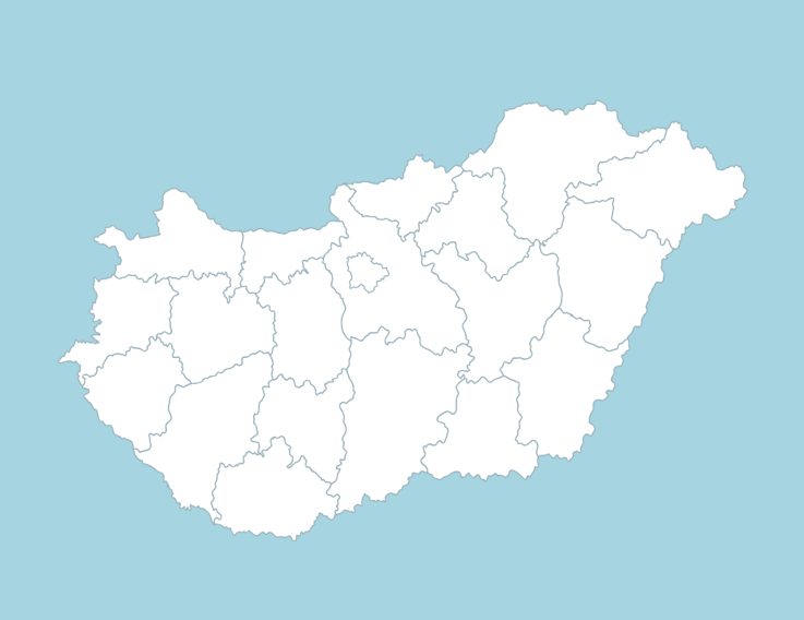 Hungary: Counties - Map Quiz Game - Ekvis.com