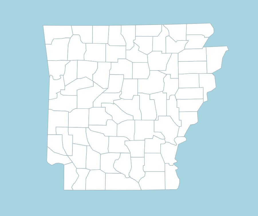 Arkansas: Counties - Map Quiz Game - Ekvis.com