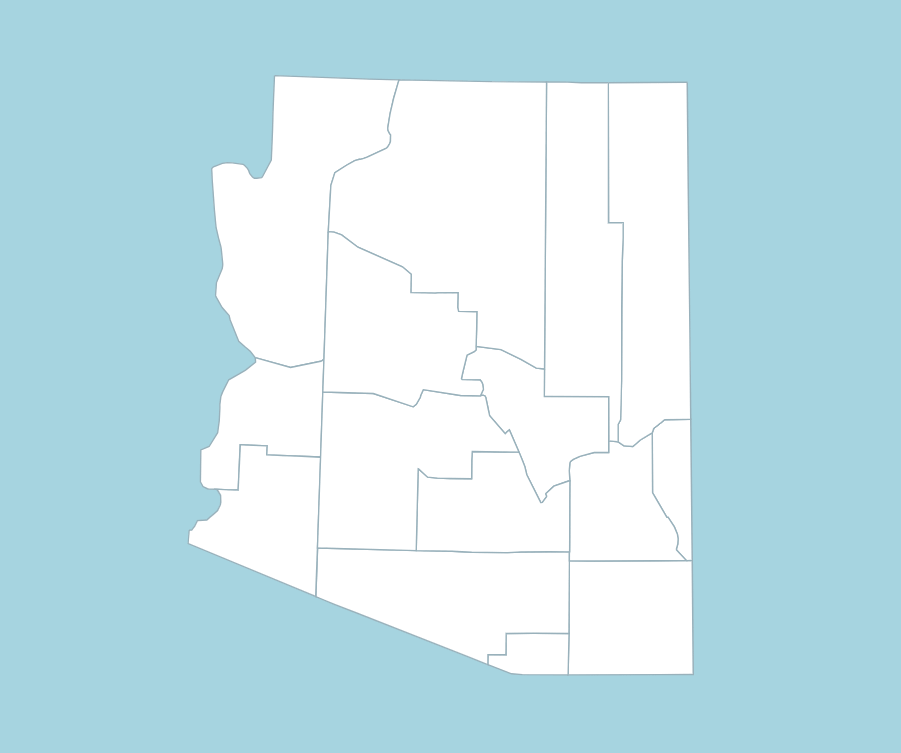 Arizona: Counties - Map Quiz Game - Ekvis.com