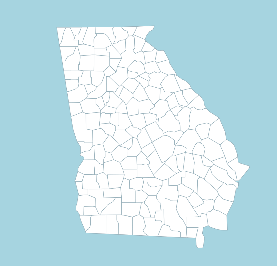 Georgia: Counties - Map Quiz Game - Ekvis.com
