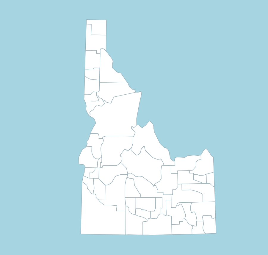 Idaho: Counties - Map Quiz Game - Ekvis.com