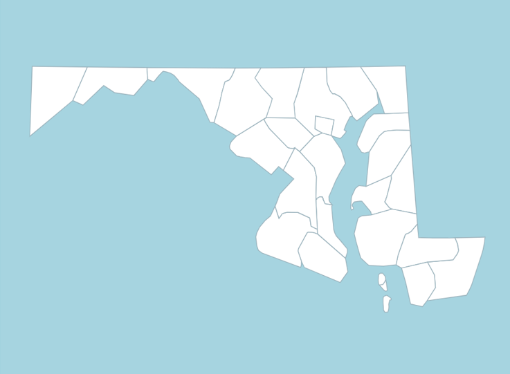 Maryland: Counties - Map Quiz Game - Ekvis.com