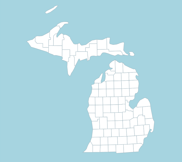 Michigan: Counties - Map Quiz Game - Ekvis.com