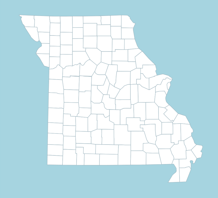Missouri: Counties - Map Quiz Game - Ekvis.com