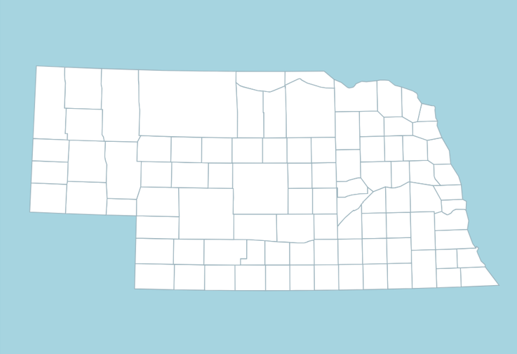 Nebraska: Counties - Map Quiz Game - Ekvis.com