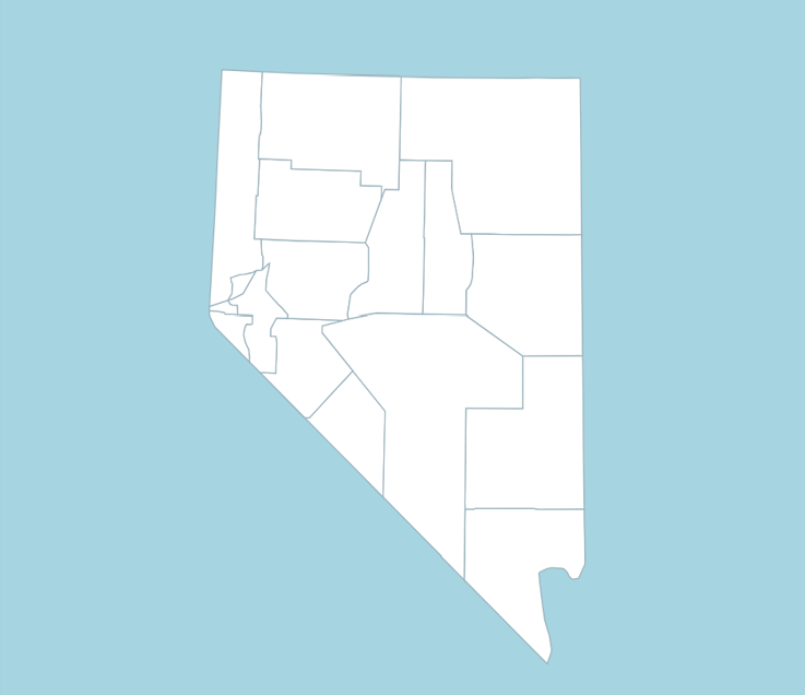 Nevada: Counties - Map Quiz Game - Ekvis.com
