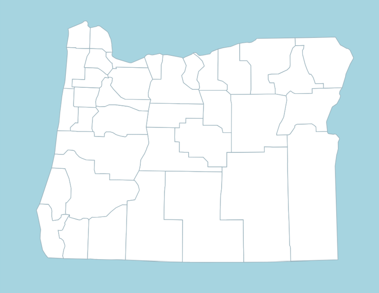 Oregon: Counties - Map Quiz Game - Ekvis.com